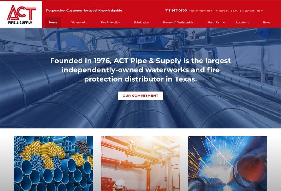 ACT Pipe & Supply • Mary-Ann Zykin • Web Designer in Houston, TX